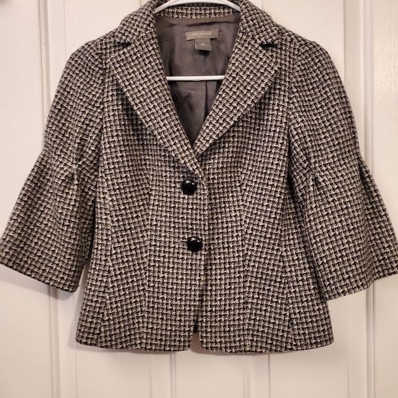 Ann Taylor | Jackets & Coats | New Ann Taylor Plaid Jacket Size P Black ...